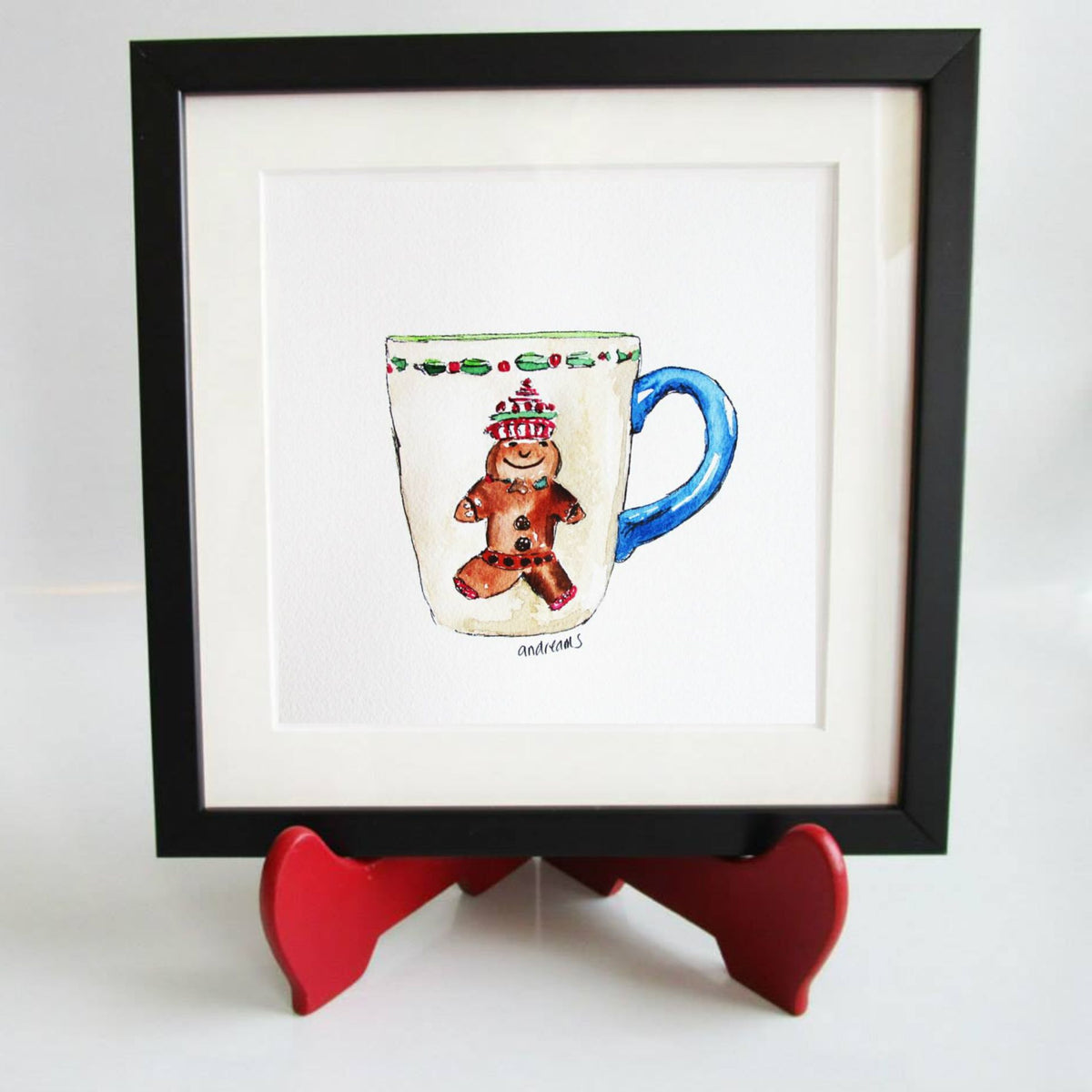 Gingerbread Man Coffee Cup Drawing – Jarea Art